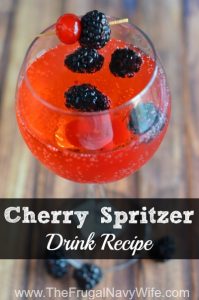 Cherry Spritzer Drink Recipe - The Frugal Navy Wife