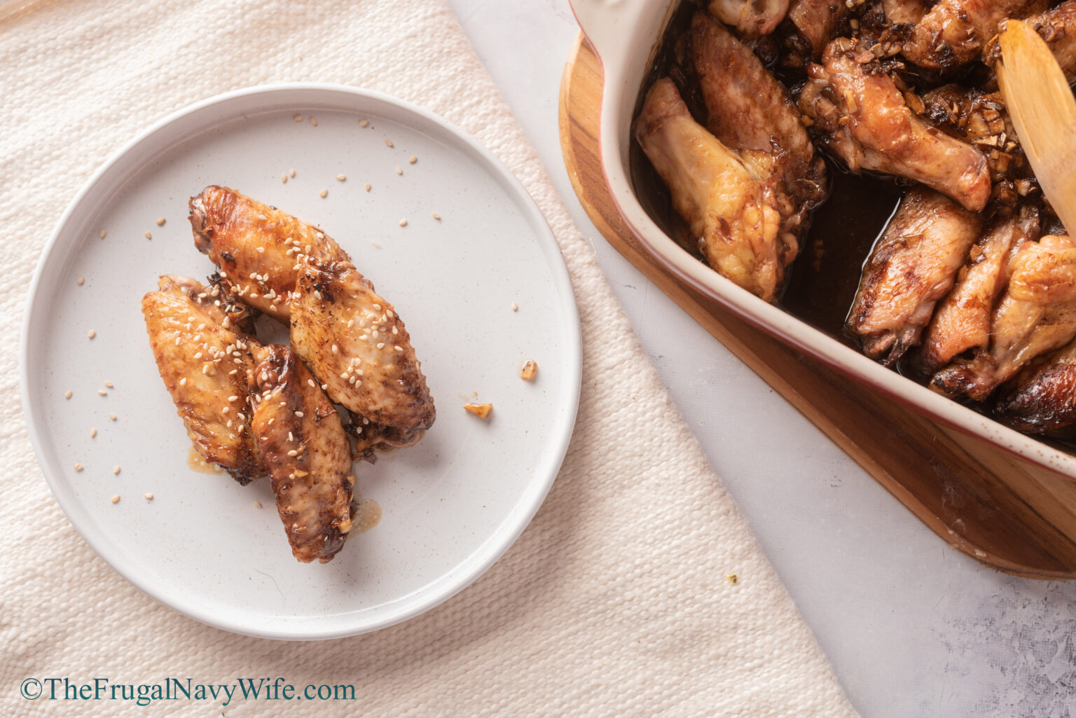 Garlic Ginger Chicken Wings Recipe - The Frugal Navy Wife